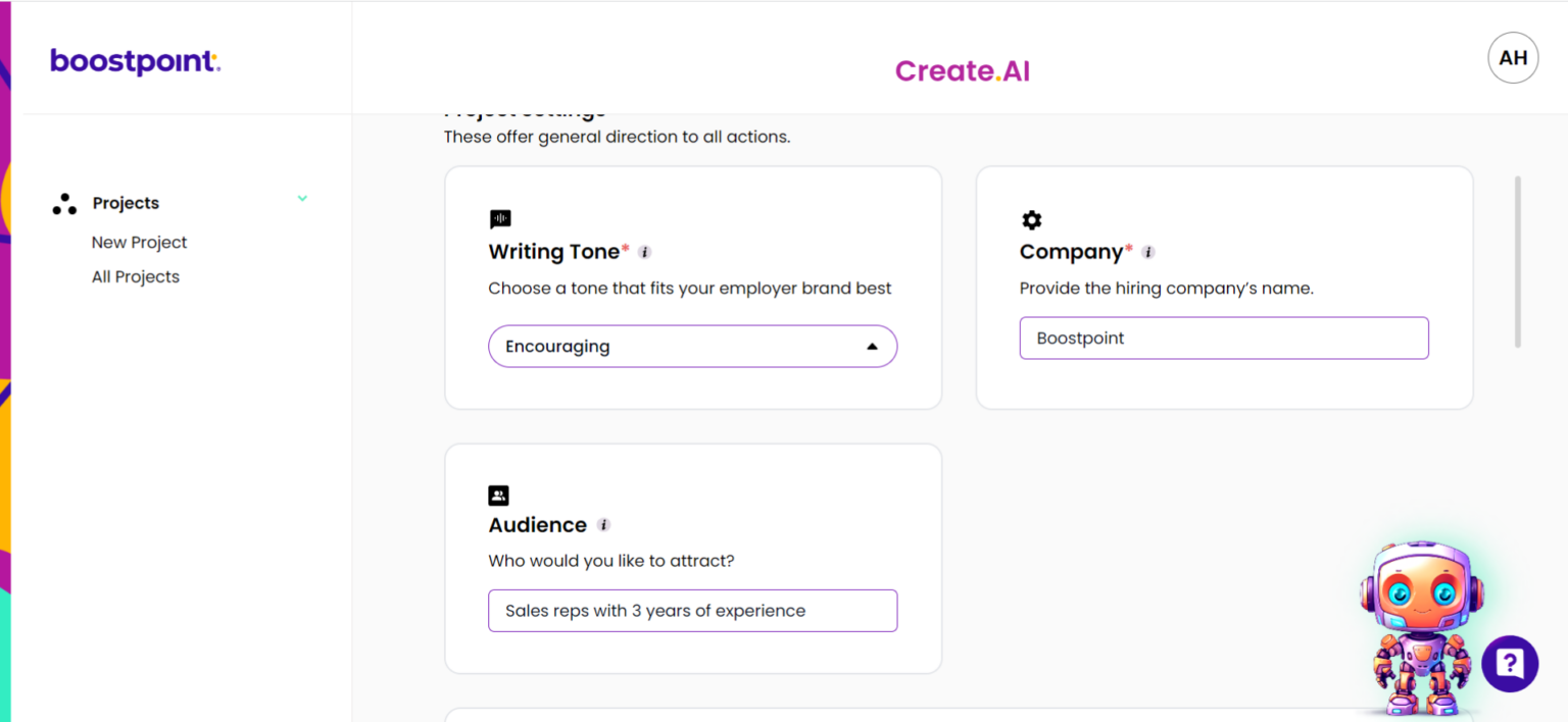 Write the Perfect Job Description in Seconds with Boostpoint Create.AI