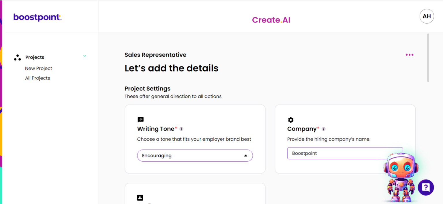 Write the Perfect Job Description in Seconds with Boostpoint Create.AI