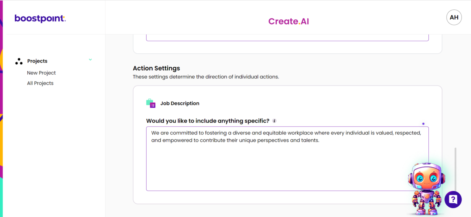 Write the Perfect Job Description in Seconds with Boostpoint Create.AI